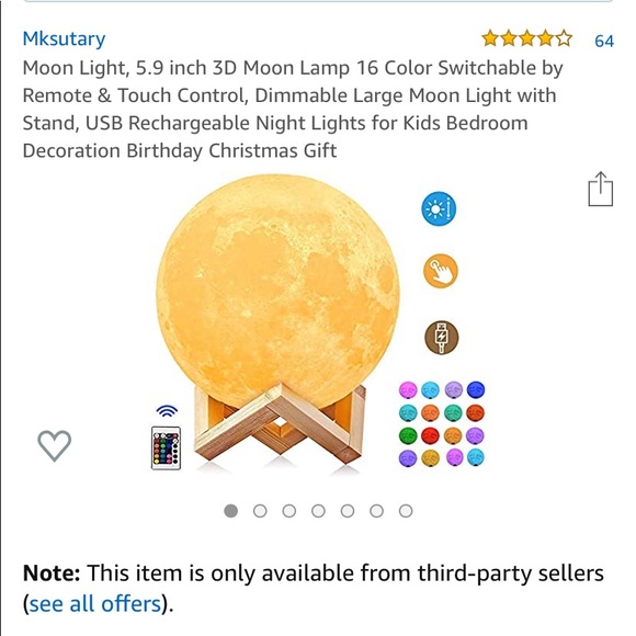 Accents | Moon Lamp | Poshmark